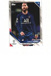 sergio ramos 2021-22 topps uefa champions league soccer #36 card spain psg