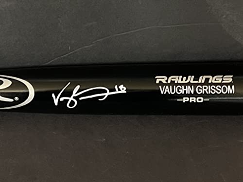 Vaughn Grissom Atlanta Braves Autographed Signed Engraved Bat Beckett Rookie Hologram Black