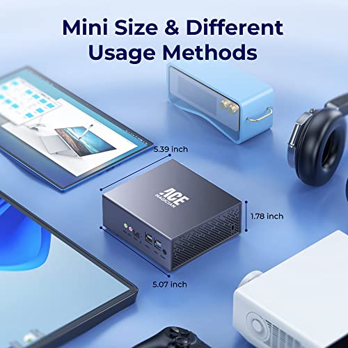 ACEMAGICIAN Mini PC Intel 12th Gen N95(up to 3.40Ghz) 16GB DDR4 512GB M.2 SSD Mini Desktop Computer Windows 11 Pro Mini Computers Support 4K Dual Display/BT 4.2/ WiFi 5/ Auto Power On