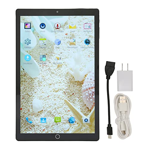 Portable Tablet, 6G RAM 128G ROM Tablet 10.1 Inch IPS Screen 1920x1080 for Travel (US Plug)