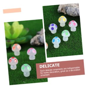 Alasum 40Pcs Luminous Mushroom Garden Miniature Mushroom Statue Mushroom Garden Decor Mushroom Crystals Mushroom Outdoor Decor Luminous Mini Mushroom Statue Decor Cartoon Resin Cake