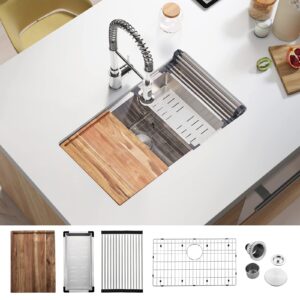 attop 30 inch workstation undermount kitchen sink,stainless steel kitchen sink single bowl workstation ledge undermount sink