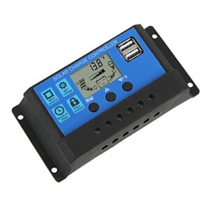 30A Solar Panel Controller, 3 Level PWM Control Charging LCD Display Efficient Multi Protections Solar Charge Regulator Universal for 12V/24V Solar Panels