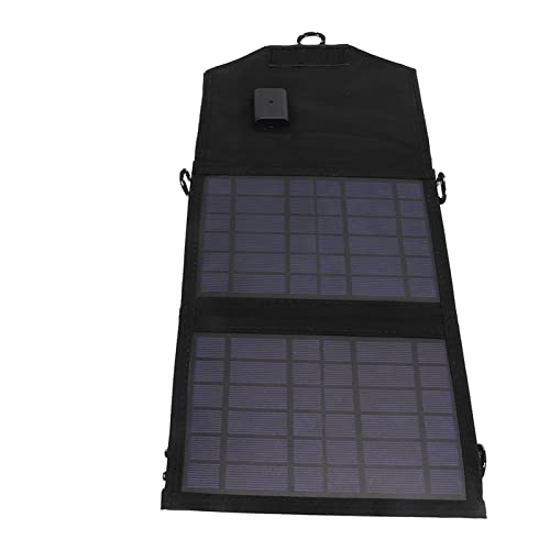 Jeanoko Folding Solar Panel Charger, Environmental Protection Polycrystalline Silicon Solar Panel Charger Energy Saving USB Port for Hiking