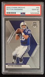 peyton manning 2020 panini mosaic football card #90 graded psa 10