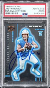 chargers justin herbert signed 2020 panini d-3 rookie card psa slabbed - football slabbed rookie cards