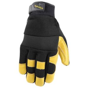 wells lamont hydrahyde water resistant leather heavy duty goatskin palm working glove (l)