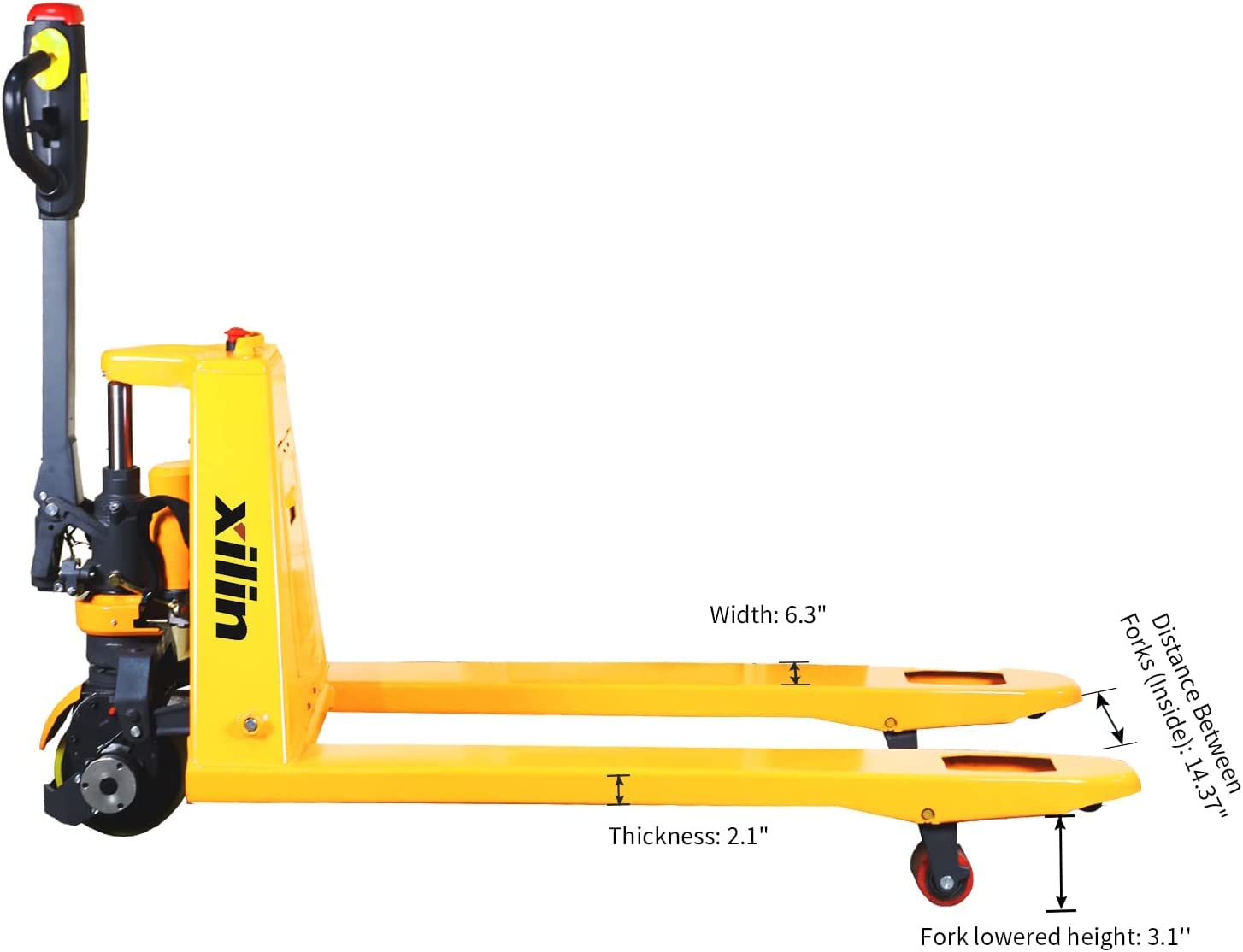 Xilin Electric Pallet Jack Truck Lithium Battery 3300LBS Capacity 48" x 27" Fork Size and Manual Hydraulic Lift Table Cart Double Scissor 330lbs Capacity 43.3" Lifting Height