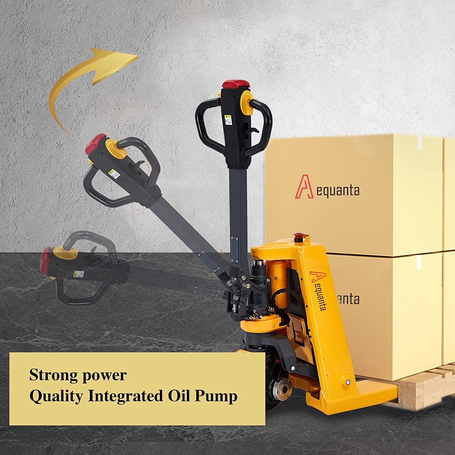 Aequanta Pallet Jack 3300lbs Capacity Electric Pallet Truck Lithium Battery Mini Type Jack 48''x27'' Fork and Heavy Duty Manual Pallet Jack Truck 48" Lx27'' W Forks 6600lbs Capacity