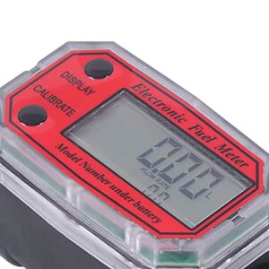 Garosa Electronic Fuel Meter, 1in Electronic Fuel Meter, Digital Display Gear Fuelmeter Liquid Water Meter, Science Lab Flowmeters (Red)