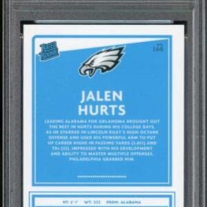 2020 Donruss Optic Rated Rookie Jalen Hurts On Card PSA/DNA Auto Authentic - Football Slabbed Autographed Rookie Cards