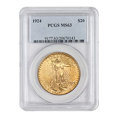 1924 American Gold Saint Gaudens Double Eagle MS-63 by Mint State Gold $20 MS63 PCGS