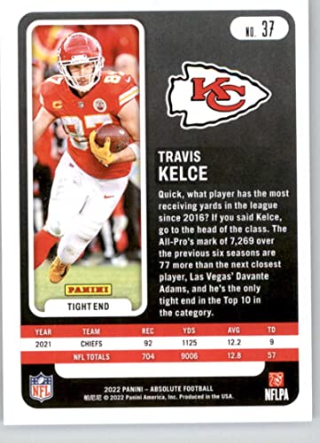 2022 Panini Absolute #37 Travis Kelce NM-MT Kansas City Chiefs Football Trading Card NFL