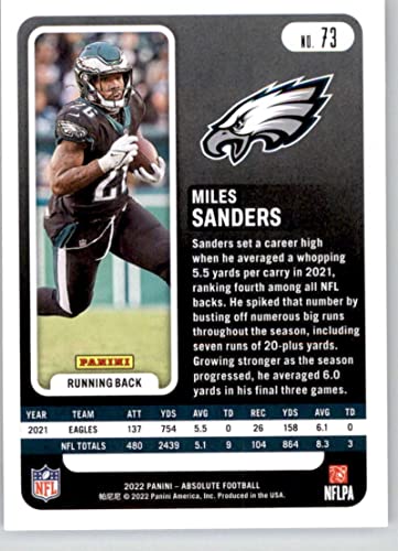 2022 Panini Absolute #73 Miles Sanders NM-MT Philadelphia Eagles Football Trading Card NFL