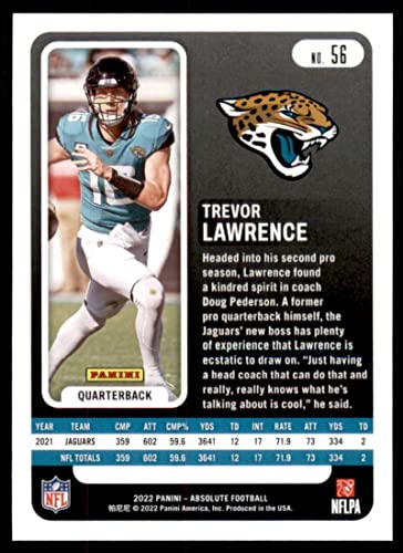 2022 Panini Absolute #56 Trevor Lawrence NM-MT Jacksonville Jaguars Football Trading Card NFL