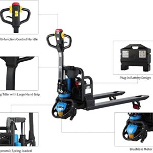 Xilin Electric Pallet Jack Truck with Lithium Battery 3300lbs Capacity 48"x27" Fork Size and Manual Pallet Jack, 5500-Lb. Capacity Pallet Truck - 48" L x21 W Forks