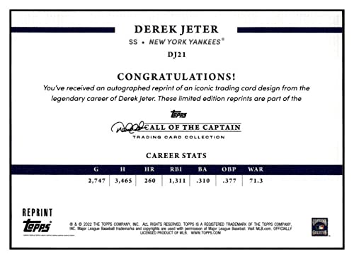 DEREK JETER 2022 Topps X Jeter Call of Captain 2014#21 Error Yankees NM+-MT+ MLB Baseball