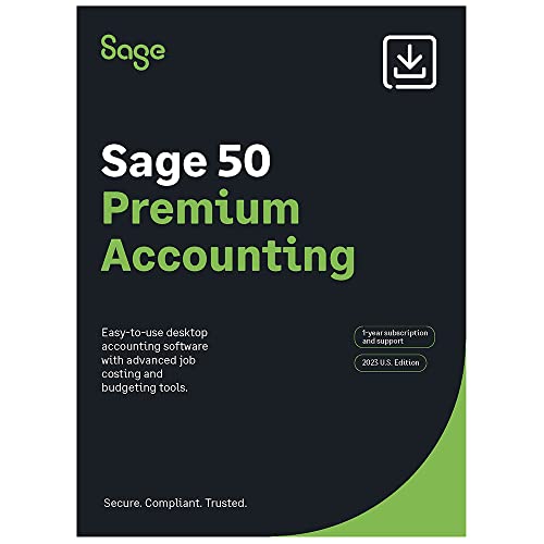 SAGE 50 PREMIUM ACCOUNTING 2023 U.S. 2-USER 1-YEAR SUBSCRIPTION (PC Download)