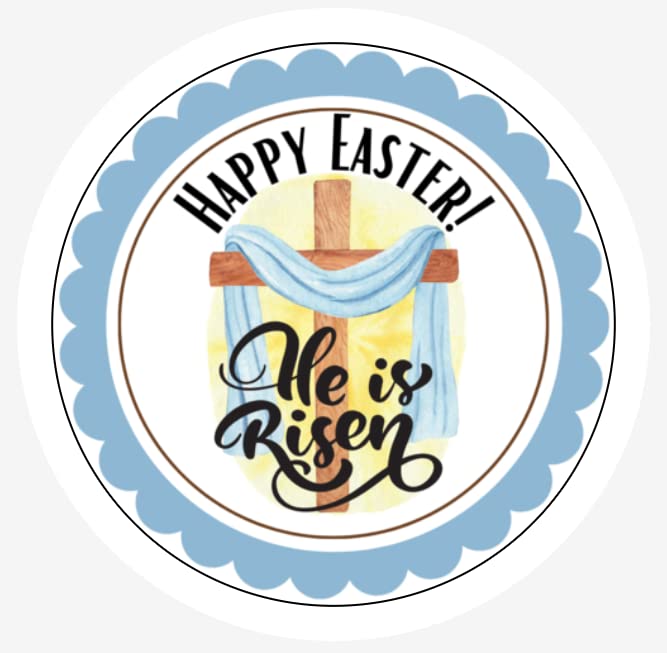 Happy Easter Tag Labels 2" Round Sticker Labels, Happy Easter Stickers Set Of 20 Party Favor Sticker Labels, Classroom Candy Bags, Mason Jar Stickers, Happy Easter Gift Labels