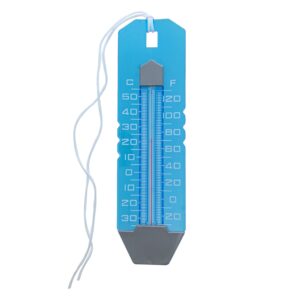 u.s. pool supply 10.5" jumbo pool thermometer with oversized easy-to-read temperature display, transparent blue, tether string - swimming pools, spas, hot tub - measures water up to 120° f (50° c)