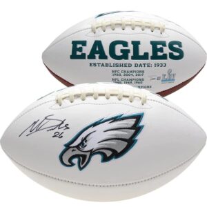 miles sanders philadelphia eagles signed autograph embroidered logo football fanatics authentic certified