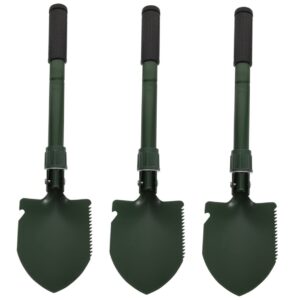 clispeed 3 sets snow shovel tri- fold handle shovel weeding shovel spade shovel soil trowel multipurpose tool pointed garden trowel flower shovel beach shovel snow removal stainless steel