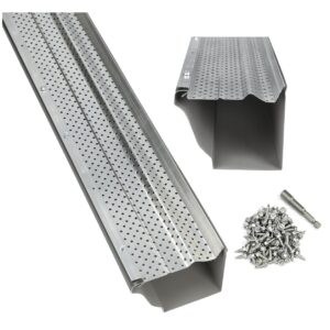 A-M Gutter Guard - Aluminum 5" (100 Feet, Mill Finish) with 100-1/2" #8 Stainless Steel Zip Screws - Includes 1/4" Magnetic Hex Driver