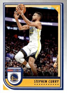 stephen curry 2022 2023 hoops basketball series mint card #223 picturing him in his white golden state warriors jersey