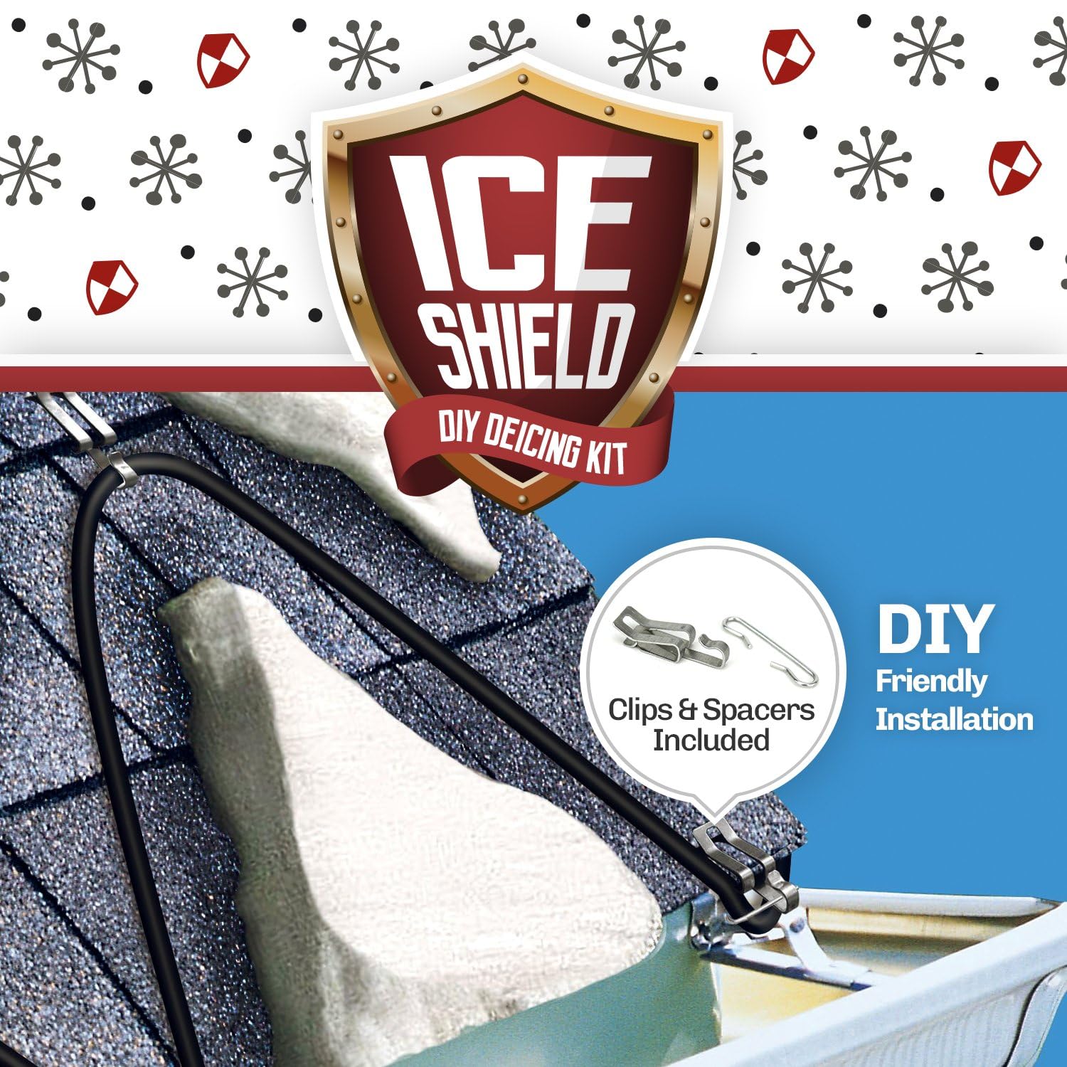 WarmlyYours Ice Shield Roof & Gutter Deicing Cable Kit, Protect from Ice and Snow Damage (20 ft)