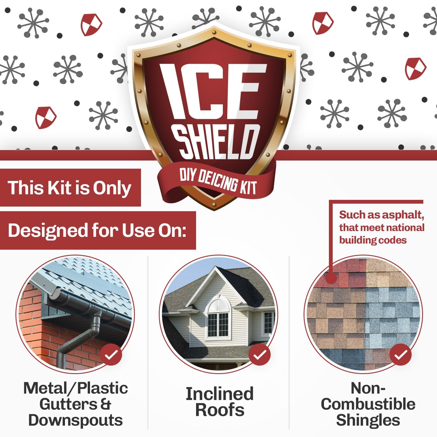 WarmlyYours Ice Shield Roof & Gutter Deicing Cable Kit, Protect from Ice and Snow Damage (20 ft)