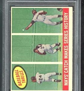 1959 Topps 464 Willie Mays Catch Makes Series History PSA 5 Graded Baseball Card - Baseball Slabbed Rookie Cards