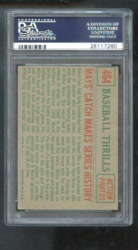 1959 Topps 464 Willie Mays Catch Makes Series History PSA 5 Graded Baseball Card - Baseball Slabbed Rookie Cards