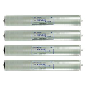 max water brackish water ro membrane element-bw-4040 2400 gpd, commercial reverse osmosis size 4" x 40" good for industrial, municipal, waste water re-use, car wash, whole house etc. (pack of 4)