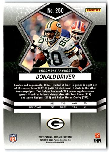 2022 Panini Mosaic #250 Donald Driver Green Bay Packers NFL Football Card NM-MT