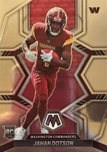 new 2022 panini mosaic football authentic jahan dotson football rookie card - washington commanders