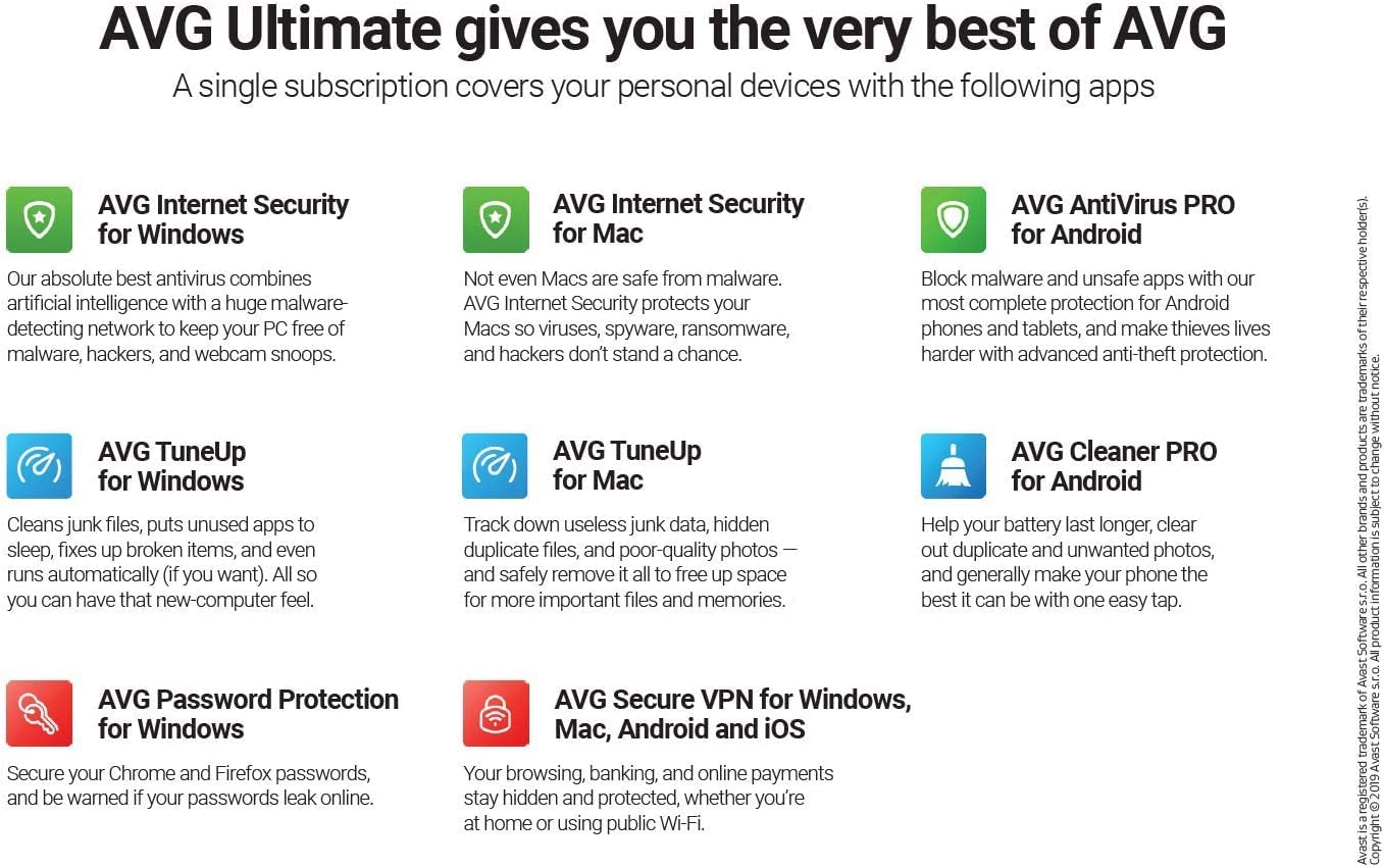 AVG Ultimate 2023 | Antivirus+Cleaner+VPN | 5 Devices, 2 Years [PC/Mac/Mobile] [Digital Code]