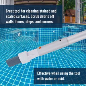 U.S. Pool Supply Pool Cleaning Pumice Stone with Pole Handle, 3 Pack - Clean Remove Rust Stains on Concrete, Calcium Build-Up on Tiles, Scrub Debris Off Walls, Floors, Steps, Corners