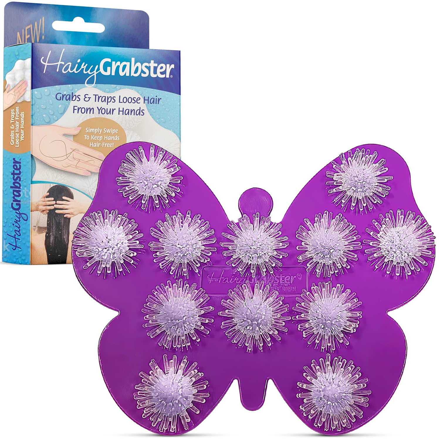 As Seen on Shark Tank Hair Shower Drain Hair Catcher, Hair Stopper Bathtub Drain Protector, & Catcher Drain Cover Alternative, Must-Haves HairyGrabster, 1 Pack, Purple