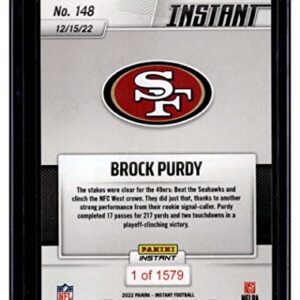 BROCK PURDY RC 2022 Panini Instant /1579 ROOKIE #148 49ers MT-MT+ NFL Football