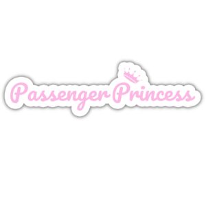 akira passenger princess sticker, waterproof car decals vinyl, funny car stickers for car window rear view mirror phone water bottle, passenger princess car accessories gifts for girlfriend