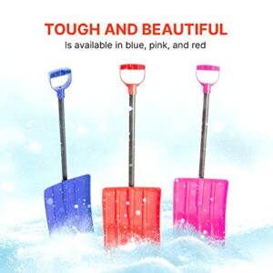 Kids' Snow Shovel – Steel Shaft with Ergonomic Handle – Snow Shovel for Kids Blue – Works Great for The Car as an Emergency Shovel for Home Garage & Garden