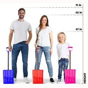 Kids' Snow Shovel – Steel Shaft with Ergonomic Handle – Snow Shovel for Kids Blue – Works Great for The Car as an Emergency Shovel for Home Garage & Garden