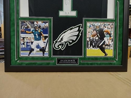 Jalen Hurts Autographed Hand Signed Custom Framed Philadelphia Eagles Jersey - Tristar COA