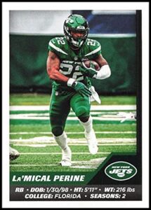 2021 panini stickers #92 la'mical perine new york jets nfl football mini sticker trading card