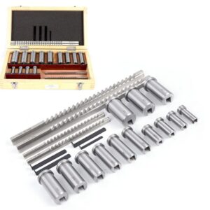 22pcs Keyway Broach Set Metric,HSS Broaching Cutter Industrial Broaching Tools for Lathe,B-4mm,B-5mm,C-6mm,C-8mm Keyway Size