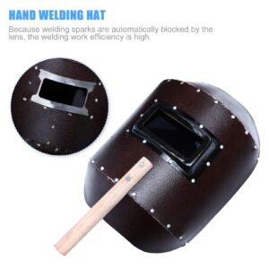 Angoily Handheld Welding Masks Welder Working Helmet Welding Shield with Handle Face Safety Protection Tool for Welding Workplaces