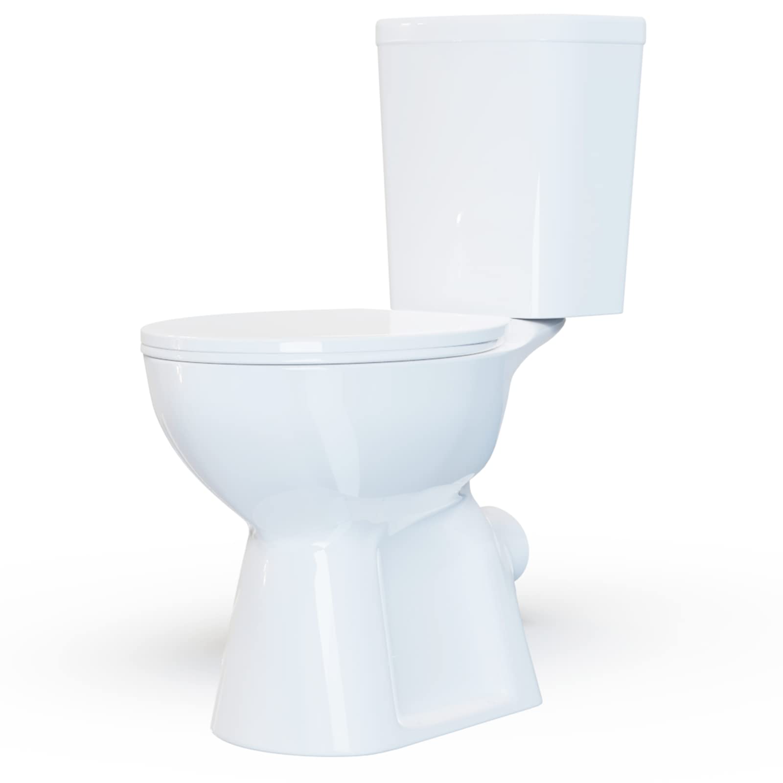 Simple Project 19inch Tall Toilet | Elongated Toilets 1.28GPF Powerful Dual Flush | Rear Outlet Toilet, High Toilets For Seniors, Disabled & Tall Person