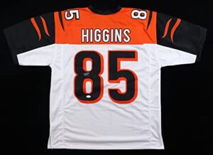 tee higgins cincinnati bengals signed autograph custom jersey white jsa witnessed certified