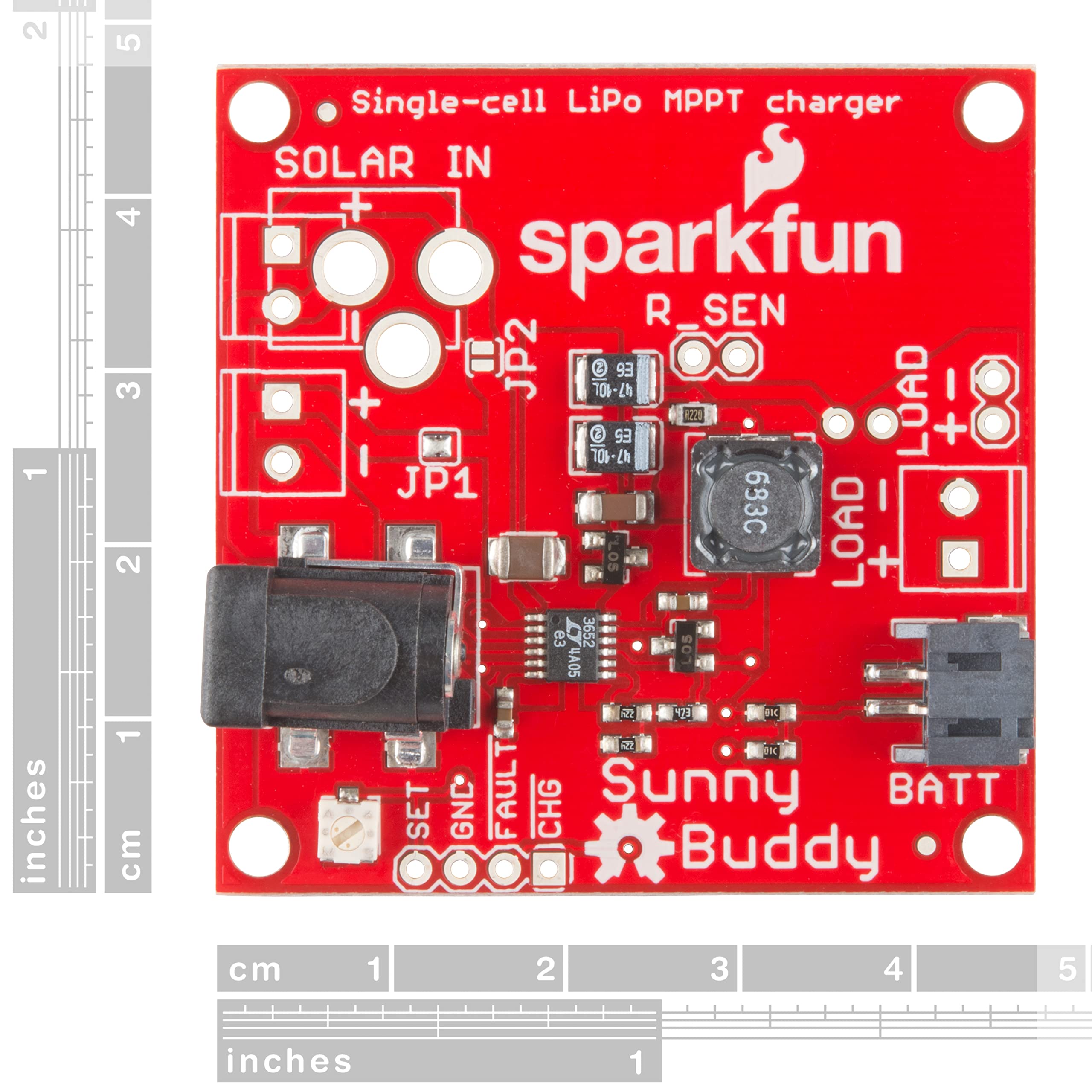 SparkFun Sunny Buddy - MPPT Solar Charger (MPPT) Solar Charger for Single-Cell LiPo Batteries LT3652 Power Tracking 2A Battery Charging Circuit