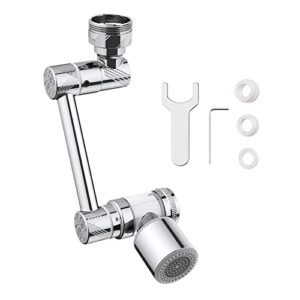 oria 1080° rotating faucet extender, splash filter faucet, large angle rotating splash filter faucet aerator with 2 water outlet modes, filter element, install tools, for kitchen and bathroom sink